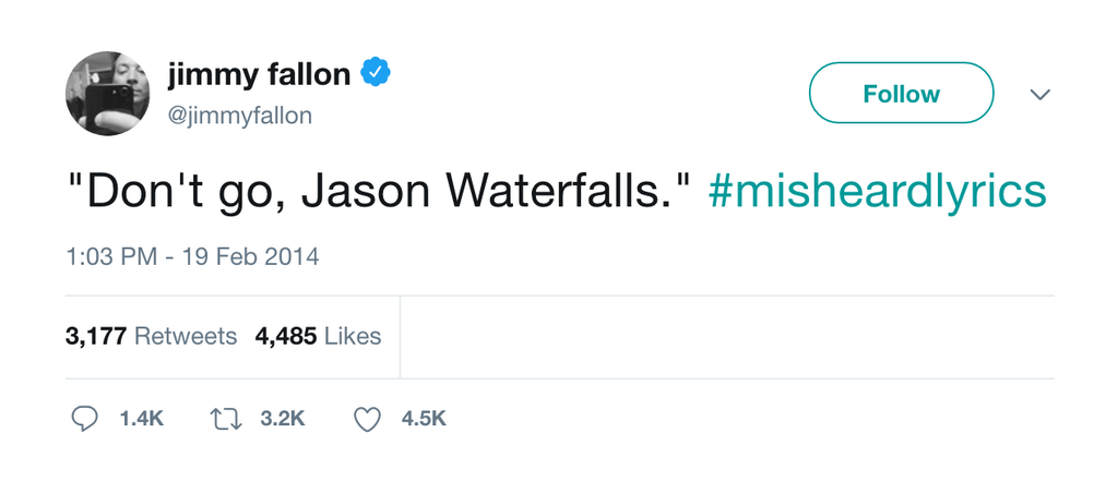 Jimmy Fallon - "Don't Go Jason Waterfalls" – Tee Tweets
